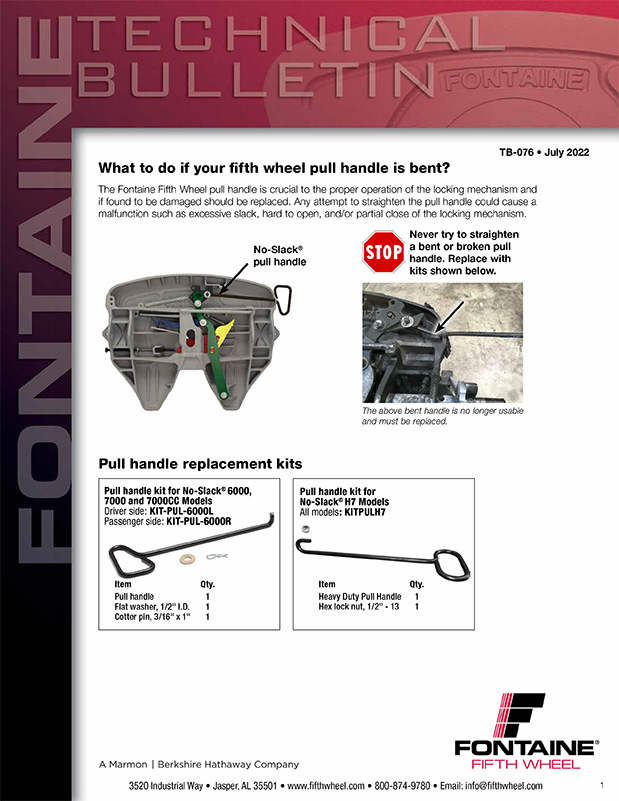 Fontaine Fifth Wheel -- Heavy Duty and Weight Savings No-Slack Fifth Wheels